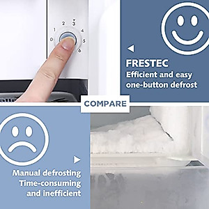 Frestec 1.6 Cu.Ft Mini Fridge for Bedroom, Mini Refrigerator with freezer, Dorm Fridge with Freezer, Reversible Door Perfect for Room and Office, Adjustable Temperature(without Handle, Silver)