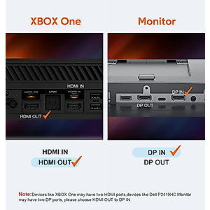 CableCreation HDMI to DisplayPort Adapter with USB Power, 4K X 2K@60Hz HDMI Male to DP Female Adapter Compliant with Xbox One/PS4/PS5