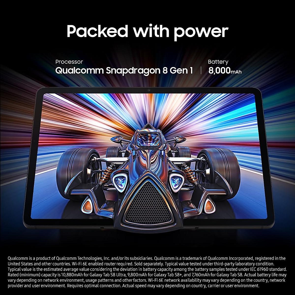 SAMSUNG Galaxy Tab S8+ 12.4” 256GB WiFi 6E Android Tablet, Large AMOLED Screen, S Pen Included, Ultra Wide Camera, Long Lasting Battery, US Version, 2022, Graphite