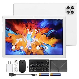 HD Tablet, 1920x1200 Front 8MP Rear 20MP 4G LTE 10.1 Inch Tablet 8 Core CPU 12GB 256GB US Plug 100‑240V with BT Keyboard for Travel (#1)