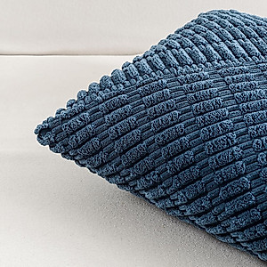 Fancy Homi 2 Packs Dusty Blue Decorative Throw Pillow Covers 18x18 Inch for Living Room Couch Bed, Rustic Farmhouse Boho Home Decor, Soft Corss Corduroy Twill Textured Square Cushion Case 45x45 cm