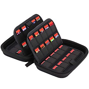 MoKo 80 Game Card Storage Holder Cartridges Card Organizer Shockproof Water Resistant Card Holder Anti-Scratch Carrying Storage Box Compatible with Nintendo Switch and PS Vita Game Card - Black