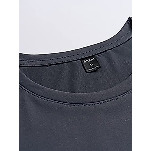 GORGLITTER Men's Novelty Casual Letter Graphic Crewneck T-Shirt Half Sleeve Oversized Tee Top Dark Grey Floral & Slogan Large