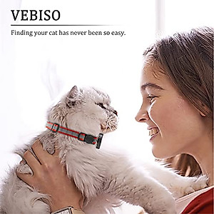 Airtag Cat Collar Breakaway, Reflective Kitten Collar with Apple Air Tag Holder and Bell, Lightweight Tracker Cat Collars for Girl Boy Cats, Kittens, Puppies (Red, S)