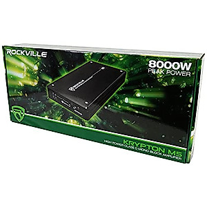 Rockville Krypton-M5 8000 Watt Peak / 2000w RMS Mono 1 Ohm Car Amplifier Amp