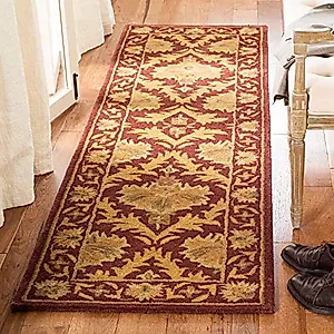 SAFAVIEH Antiquity Collection 3' x 5' Sage / Gold AT54B Handmade Traditional Oriental Premium Wool Area Rug