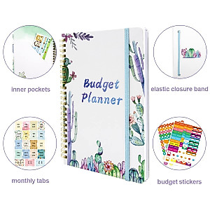 Budget Planner 2024 Monthly Budget Journal Expense Tracker 12 Month Notebook Bill Financial Organizer 5.7 x 8.2 Inch