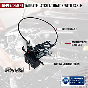 Tailgate Latch Lock Actuator - Compatible with Toyota Sequoia 2001, 2002, 2003, 2004, 2005, 2006, 2007 - Replaces 69301-0C010, 64680-0C010, 931-861, 646800C010 - Integrated Liftgate Latch Assembly