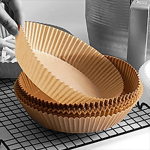 Caulcrick Exotics 100 Pcs Largest size Air Fryer Disposable Liner Instant Pot, Non-stick Parchment Paper Sheets, - Air Fryer Basket Liner – Plastic Pot Liner, Basket Liners for Air Fryer liners