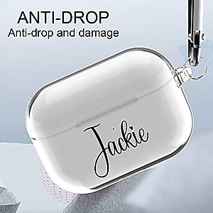 AIPNIS Personalized Case Compatible with AirPods 3,Custom Name Gift Shock Absorption Soft Clear TPU for Airpods 3rd Generation 2021 Cover,with Keychain