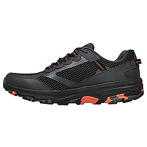 Skechers Men's GOrun Altitude-Trail Running Walking Hiking Shoe with Air Cooled Foam Sneaker, Charcoal/Orange/Black, 10.5