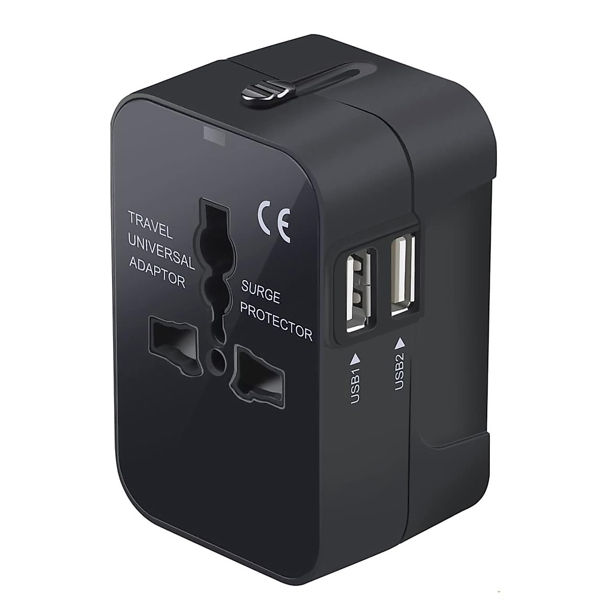 Vishui Premium Travel Adapter, Portable Universal All in One Worldwide Power Adapter, European Travel Plug Adapter, Power Converter Adapter, for AC Power Plug, Car Power, with Dual USB Charging Ports