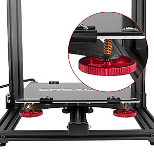 Official Creality Metal Leveling Nuts with 20mm Die Springs and 0.4mm Nozzles, Red Hand Twist Nuts Set for Ender 3/3 Pro/3 V2/3 Max, Ender 5/5 Plus/ 5 Pro, CR 10 Series 3D Printer Bed