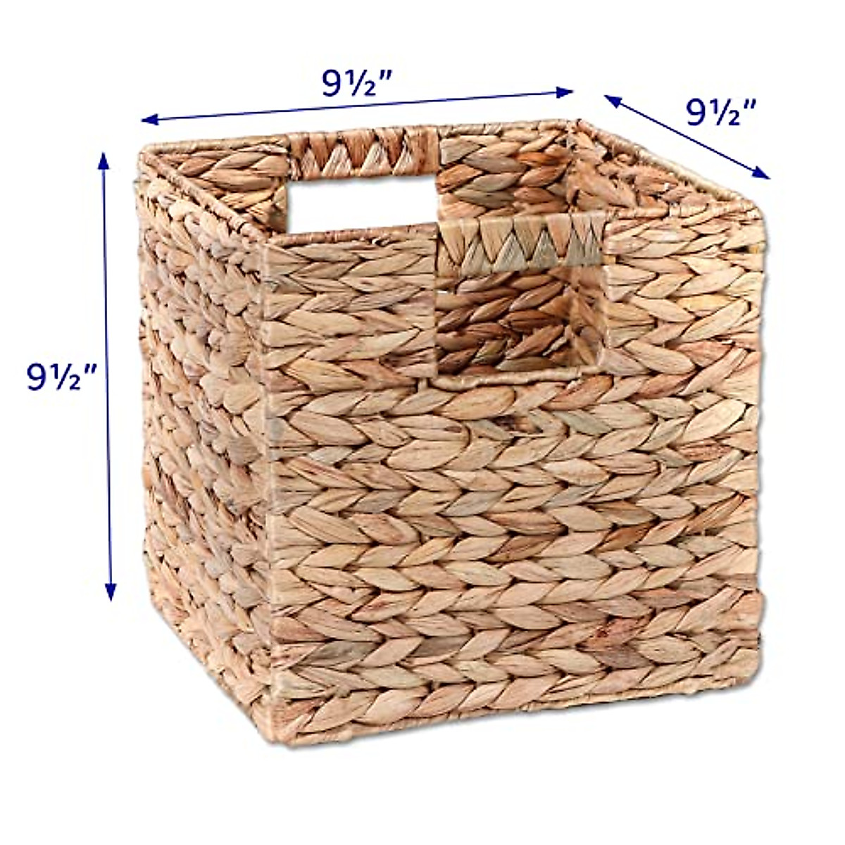 Foldable Hyacinth Storage Basket with Iron Wire Frame By Trademark Innovations (Set of 4)