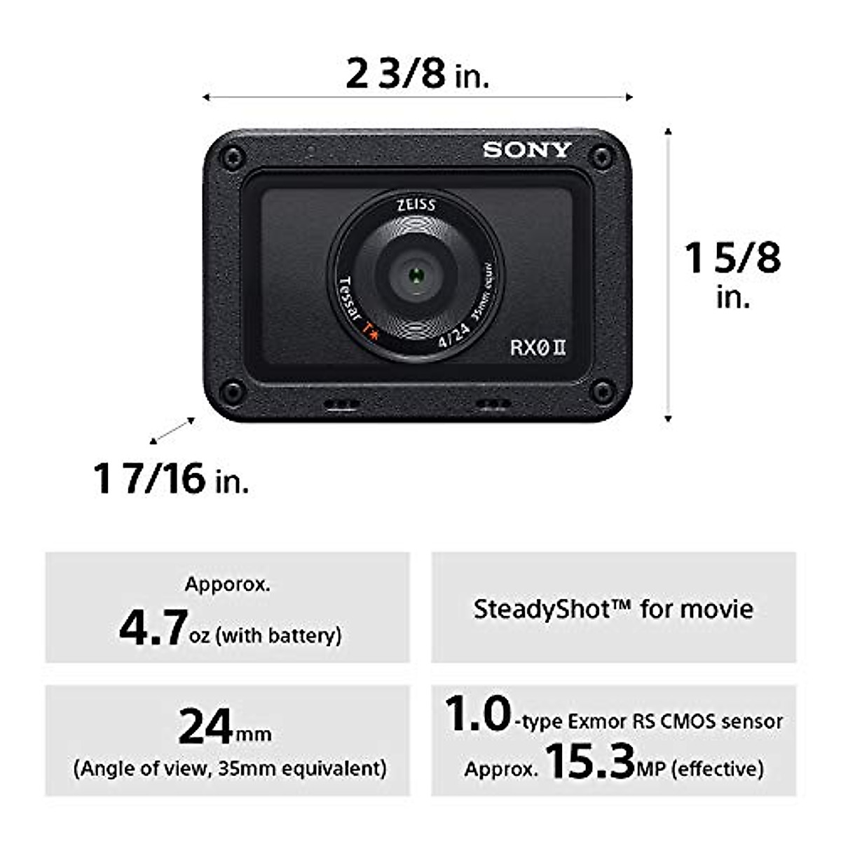 Sony RX0 II 1” (1.0-type) Sensor Ultra-Compact Camera