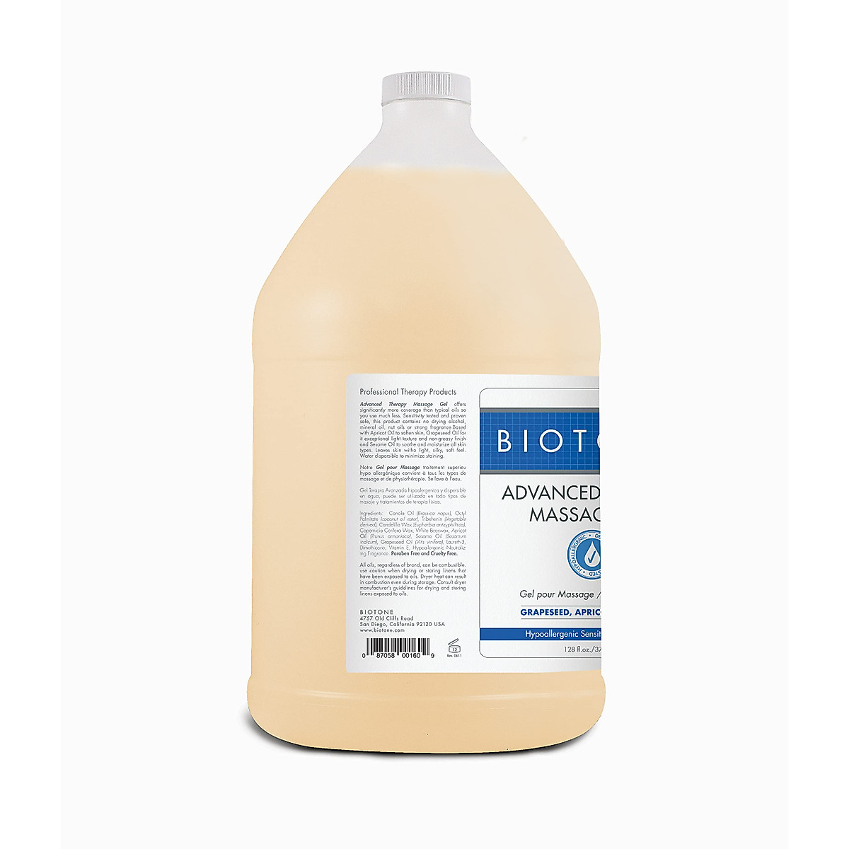 BIOTONE Advanced Therapy Massage Gel, Smooth, Silky Glide Without the Oil Feel, Ideal Workability, Nut-Oil Free, Hypoallergenic