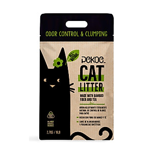 PeKoe All-Natural Odor Control & Clumping Cat Litter with Bamboo and Tea, 6-lb Bag (Pack of 1)