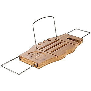 ARAD Bathtub Tray, Soap Tray, Bath Bamboo Tray, Bath Accessories, Bath Bamboo Caddy, Bathroom Tray, Tablet Holder for Bath, Luxury Bathroom Caddy, Bath Shelf - iPad, Tablet and Book Stand for Bath