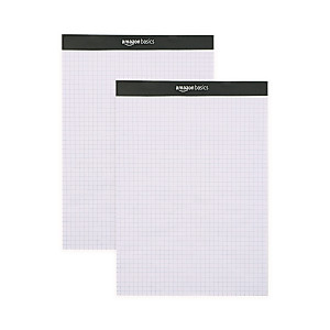 Amazon Basics Quad-Ruled Graph Paper Pad - Pack of 2, 8.5 Inch x 11.75 Inch