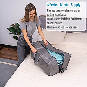 VENO 16 Pack Heavy-Duty Moving Bundle (8 Pack Extra-Large Gray Moving Bag w/Backpack Straps + 8 Pack Extra-Large Clear Moving Bag w/Backpack Straps)