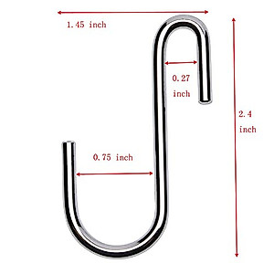 ONLYKXY Silver Stainless Steel Heavy Duty S Hooks Use in Kitchen, Bathroom, Bedroom and Office, Handing Hooks for Kitchenware, Spoons, Pans Pots, Utensils, Clothes, Bags, Towels, Plants, Set of 5