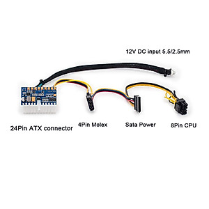 RGEEK 24pin DC ATX PSU 12V DC Input 250W Peak Output Switch DC-DC ATX Pico PSU Mini ITX PC Power