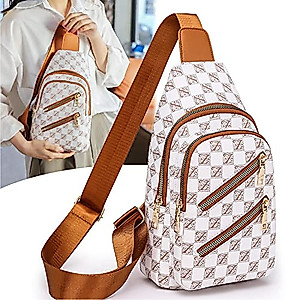 AROCFTIE Sling Bag for Women Chest Bag Small Crossbody Sling Backpack for Women Leather Fanny Packs Travel Fashion Shoulder Backpack(Brown)