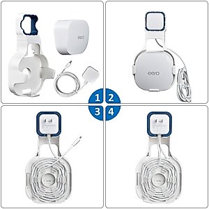 LUOGAO Wall Mount Holder for EERO 6 WIFI System,EERO Routers Bracket with Perfect Cord Management with NO Messy Wires to Save Space and Easily be Moved(3 Pack)