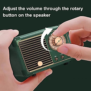 Baolira Retro Bluetooth Speaker Mini Wireless Speaker,Portable Bluetooth Speaker with Crystal Clear Stereo Sound Rich Bass,Mini Retro Speaker for iPhone,Android Devices and Tablet(Green)