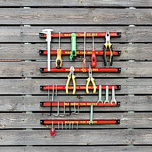 ERGOMASTER 6 PCS 18" Magnetic Tool Holder Bar Organizer Storage Rack for Garage Workshops (Mounting Screws Included)