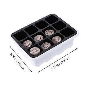 GANAZONO White Serving Tray 12pcs Garden Propagator Set Tray Kits with 12 Cell and Cubes Starter Tray with Dome and Base Plant Germination Tray for Growing and Cloning Flower Pot Trays