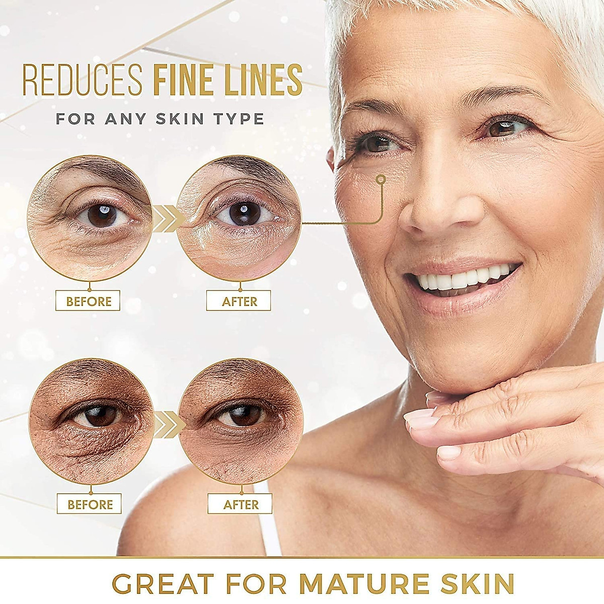 DERMORA 24K Gold Eye Mask Puffy Eyes and Dark Circles Treatments Look Less Tired