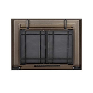Pleasant Hearth EN-5500 Pleasant Hearth Enfield Glass Firescreen, Small, Burnished Bronze