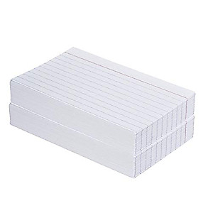 1InTheOffice Index Card Storage Box 4x6, Index Card Holder 400 Capacity & 4x6 Ruled Index Cards, White 200/Pack