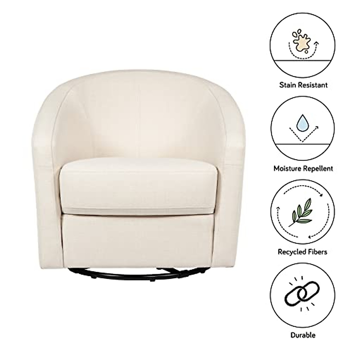 babyletto Madison Swivel Glider, in Performance Natural Eco-Twill