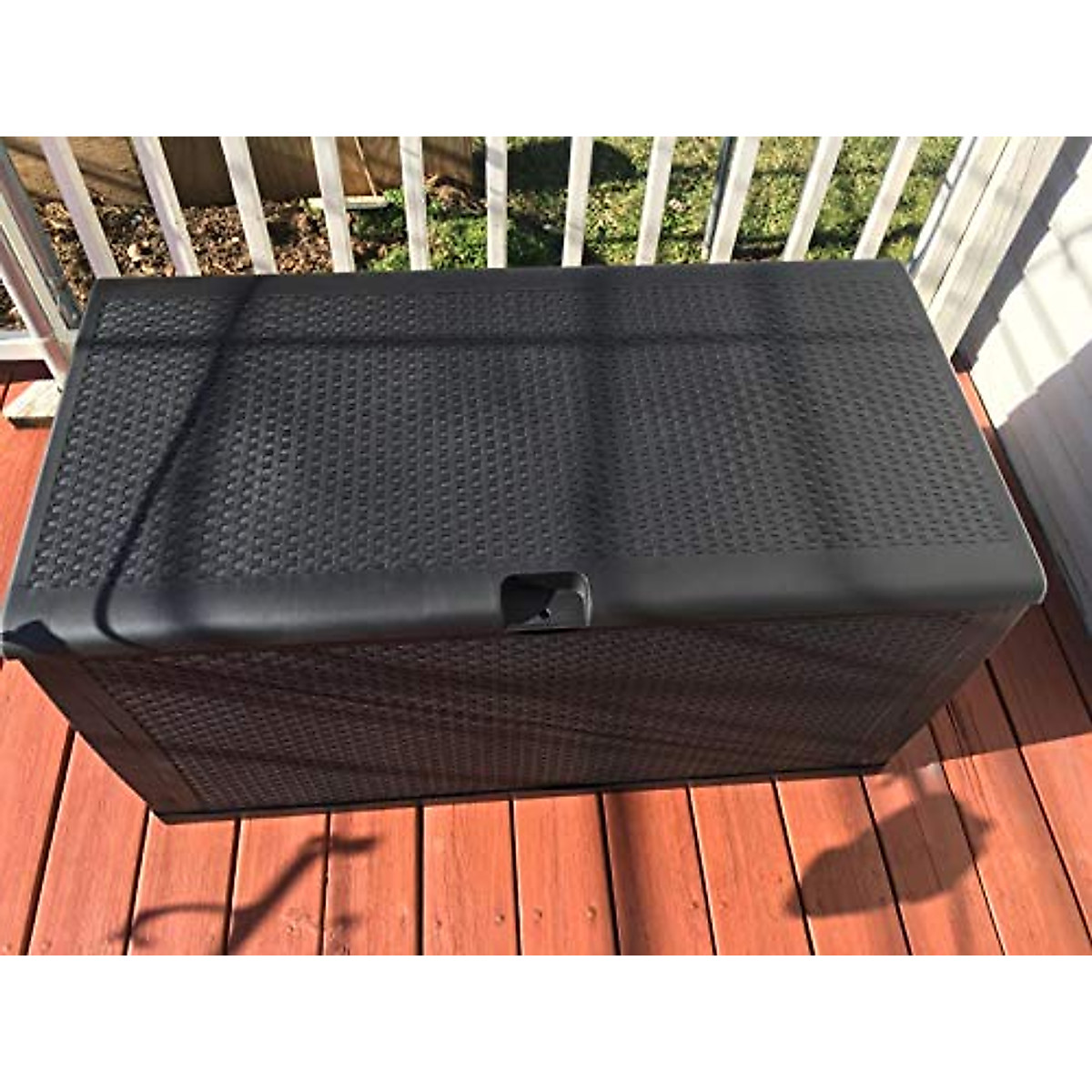 Wonlink Wicker Storage Trunk, Patio Storage Box,120 Gallon Deck Box Outdoor Storage Container for Patio Furniture Cushions and Garden Tools