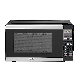 Countertop Microwave Oven, 0.9 cu. ft. Digital Microwave Oven with Turntable Push-Button Door, Child Safety Lock, Stainless Steel Microwave Oven,900 Watts