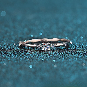 StarGems 0.1ct Moissanite 925 Silver Platinum Plated Four Prong Band Ring B4459-0.1ct-8