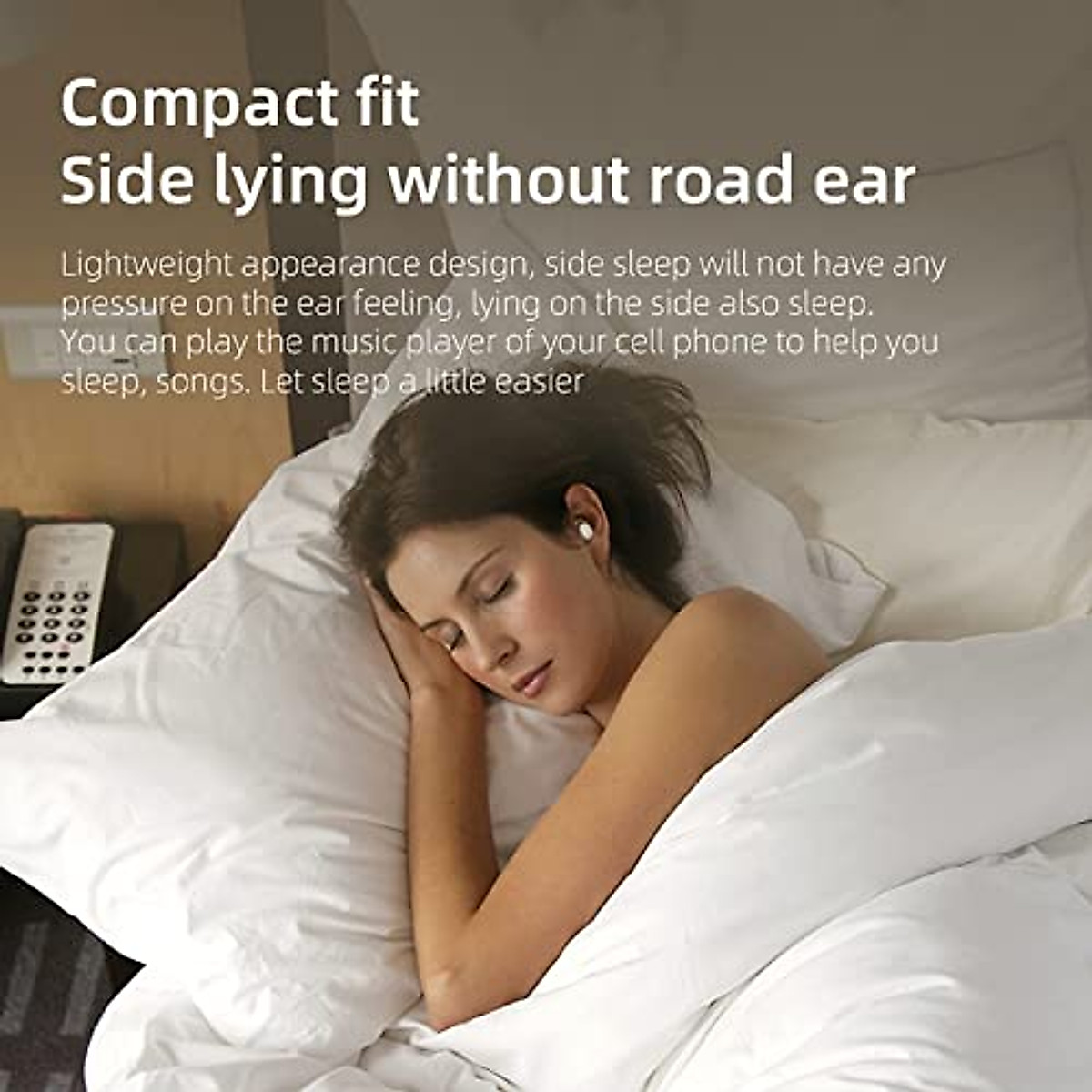 Invisible Sleep Earbuds Wireless Smallest Tiny Small Mini Discreet Earbud Noise Cancelling Sleep Ear Buds for Sleeping Earphones Bluetooth 5.3 Comfort Hidden Headphones for Side Sleepers, Work (Nude)