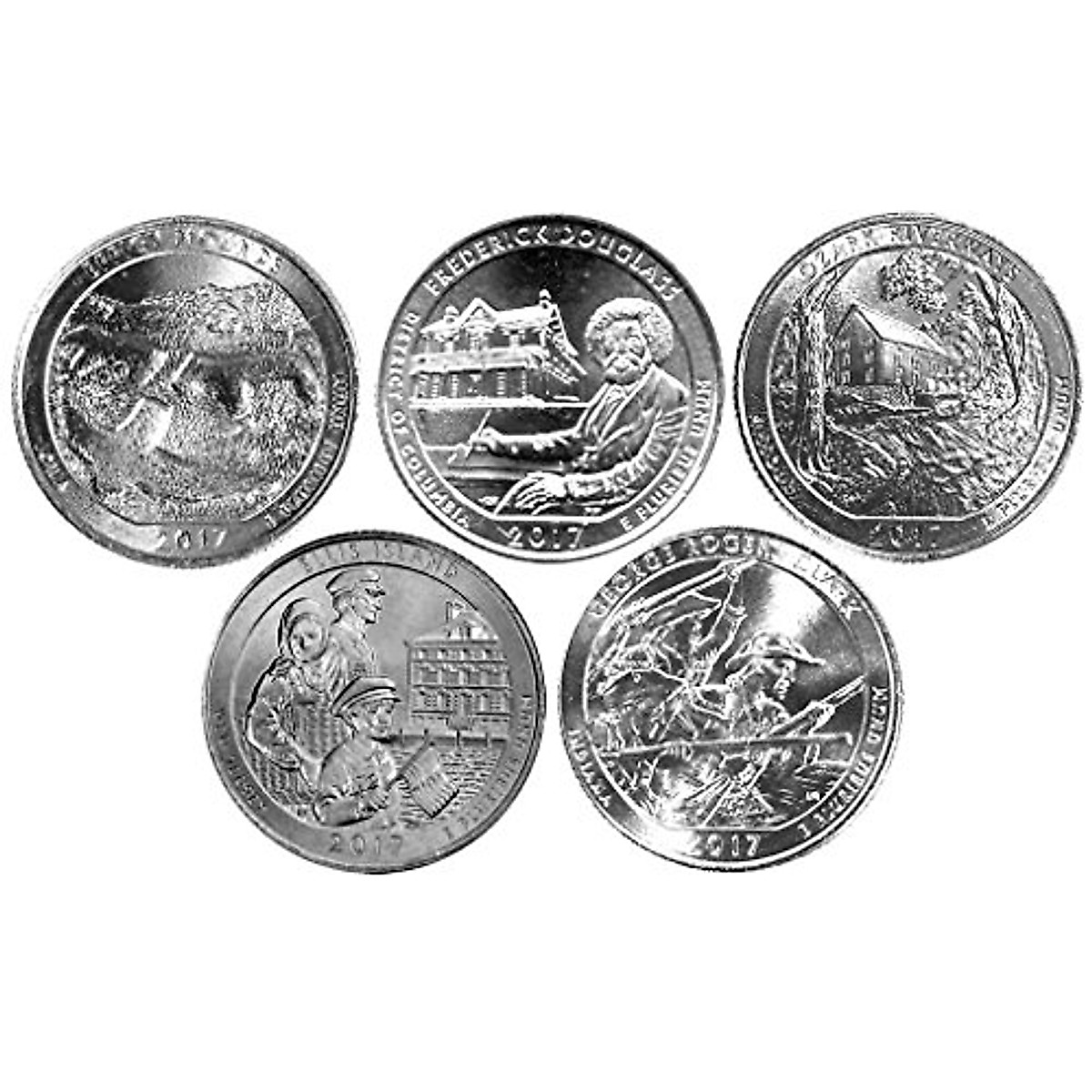2017 D Complete Set of 5 National Park Quarters Uncirculated