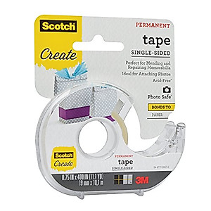 3M00I 021200593369 Scotch Tape Single Sided, 3/4 in x 400 in (001-CFT), 1-Pack, Clear