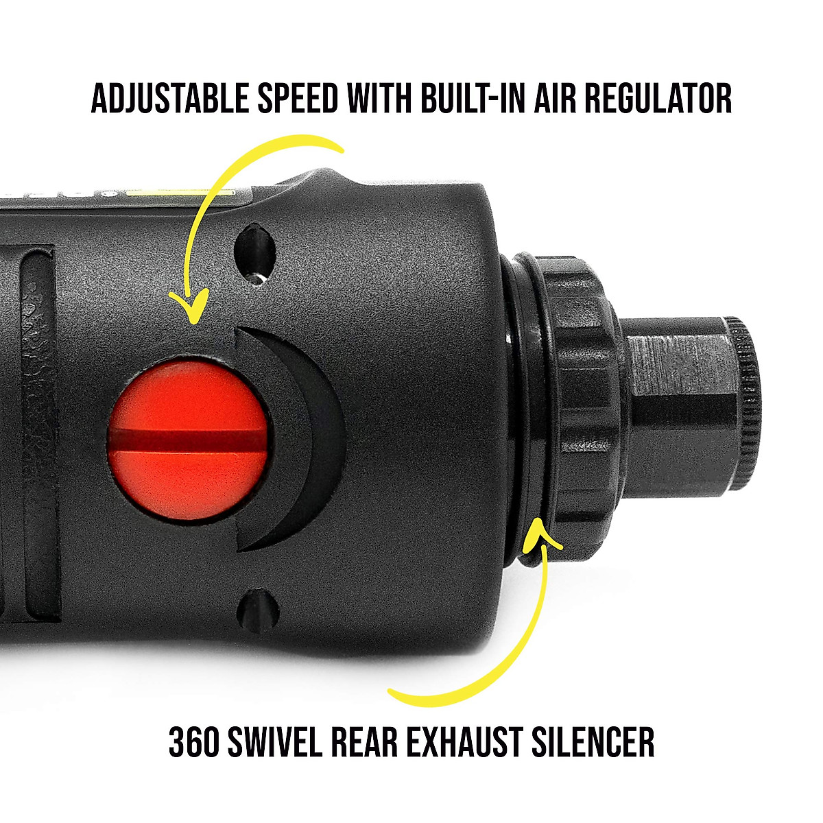 Berkling Tools BT 6321-12 | 12" Extra Long Extension 1/4“ Straight Air Die Grinder, Professional Grade Heavy Duty Variable High Speed (Straight, 12" Extension)