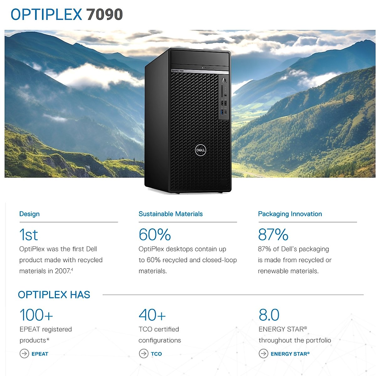 Dell OptiPlex 7000 Series 7090 Tower Business Desktop, Intel Core i7-11700, 32GB RAM, 1TB SSD, DVD-RW, Display Port, Wired Keyboard & Mouse, Wi-Fi, Windows 11 Pro