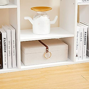 VASAGLE Bookshelf, Tree-Shaped Bookcase with 13 Storage Shelves, Rounded Corners, 9.8”D x 33.9”W x 55.1”H, White ULBC067W01