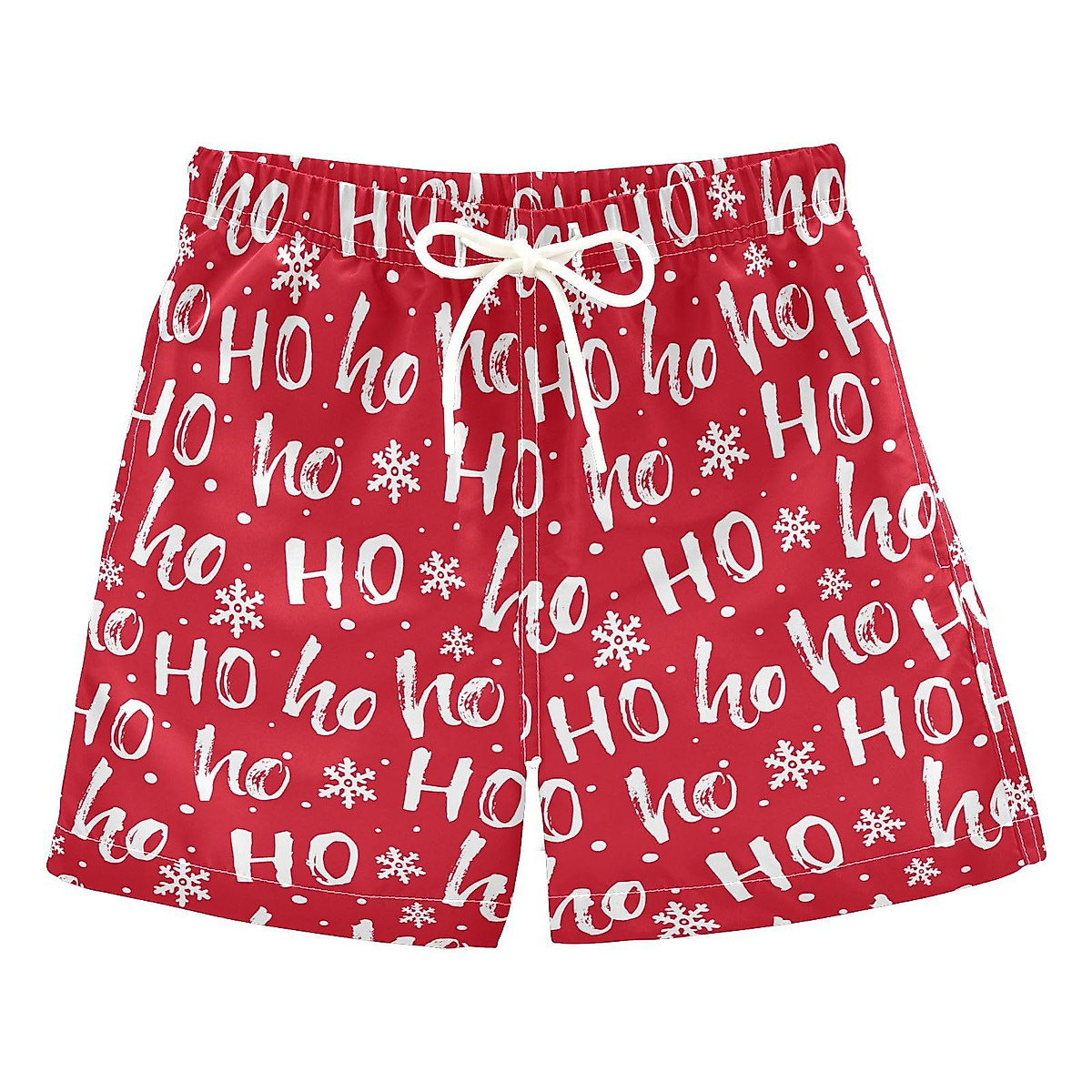 Aflyko Christmas Board Shorts Ho Ho Ho Xmas Snowflake Swim Trunk Bathing Suit New Year Boys Girls Beach Swimwear Quick Dry Swimming Shorts All Day Shorts Gym Shorts S