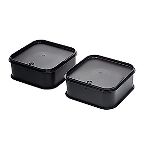 iDesign Recycled Plastic Bin with Lid, Set of 2 – Ideal for Garage Organization and Storage, 8.4” x 8.4” x 3”, Matte Black