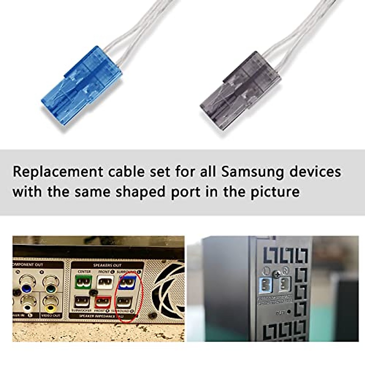 2 Pcs AH81-02137A Speaker Wire for Samsung HT-BD3252 HT-C650W HT-C6600 HW-J370 HW-K370 HW-JM37 HW-KM37 HW-J470 HW-K470 HT-J7500W HT-H7730WM HT-H7750WM HT-F5500W HT-FM65WC HT-F9730W SWA-8500S Speaker