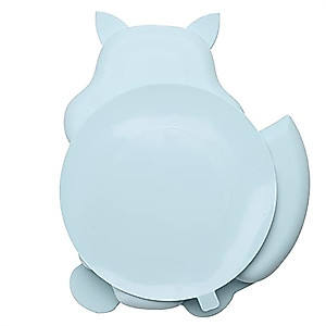 Silione Baby Feeding Set Including Baby Suction Plate/Todder Plates For Self Feeding Training With Divided Design/Soft spoon/Fork/Adjustable Bib Toddler Dish Kit(Grey C)