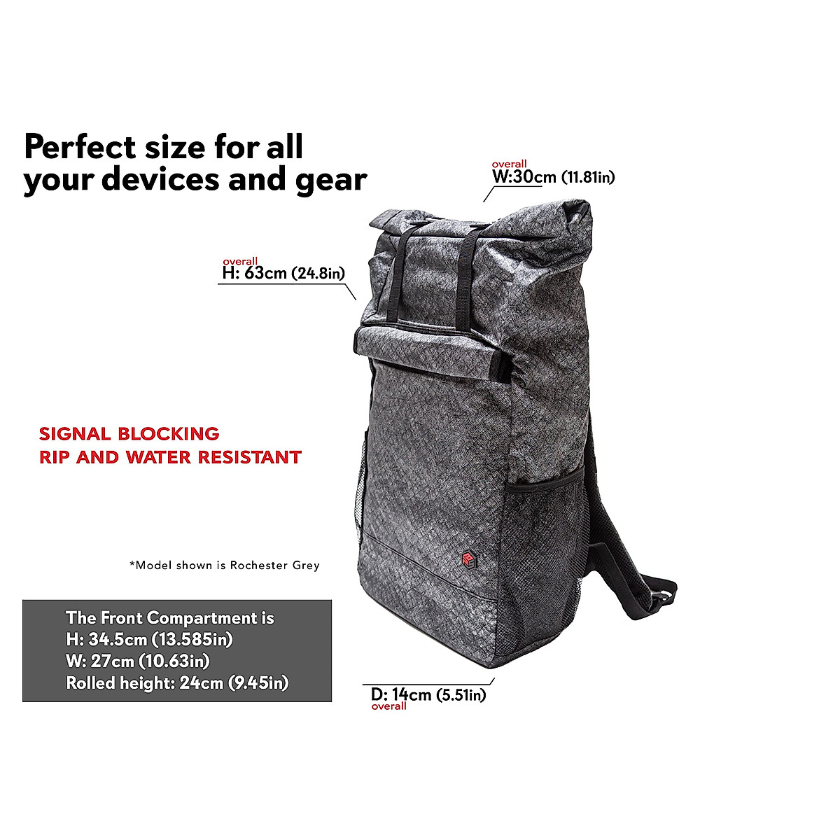 Barrier Bag 20L FARADAY Backpack-EMF/RF Signal Blocking! 3 Blocking Compartments including HIDDEN BLOCKING POCKET! Protect against hackers & EMPs (Gnu Green)