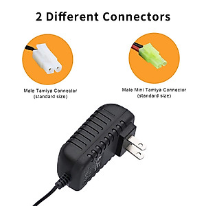 NASTIMA Intelligent 2-10S RC Battery Charger for 7.2V 8.4V 9.6V Ni-MH Battery Packs Compatible with Tamiya and Mini Tamiya Connector